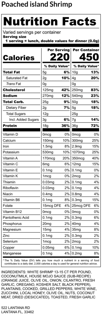 Island Poached Shrimp - Meal By Chef B